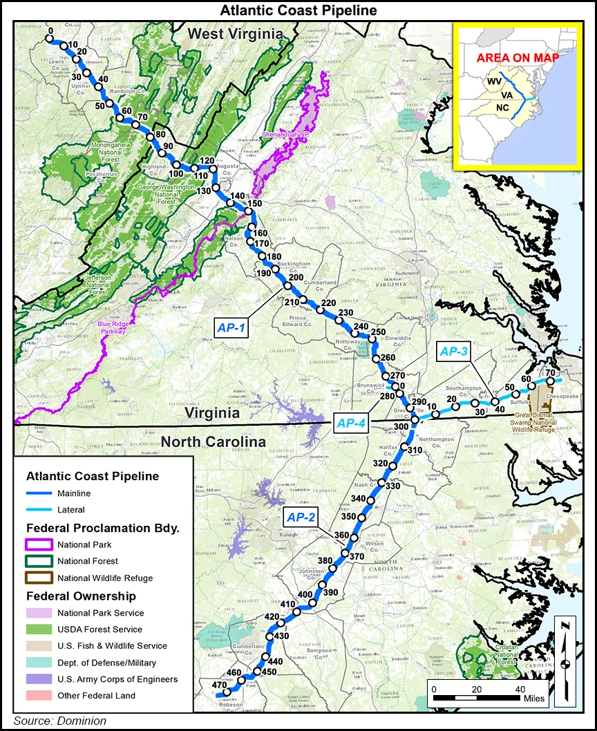 Delay in FERC Timeline for Atlantic Coast Pipeline Sought by BLM