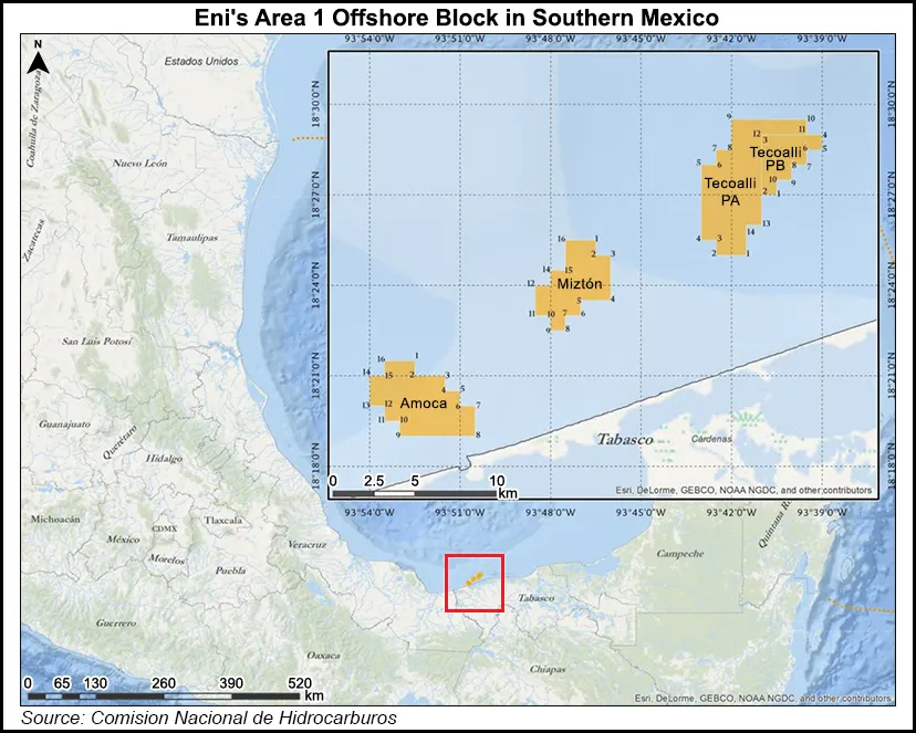 Eni Ups Reserves Estimate for Mexico Offshore Project to 2 Billion Boe