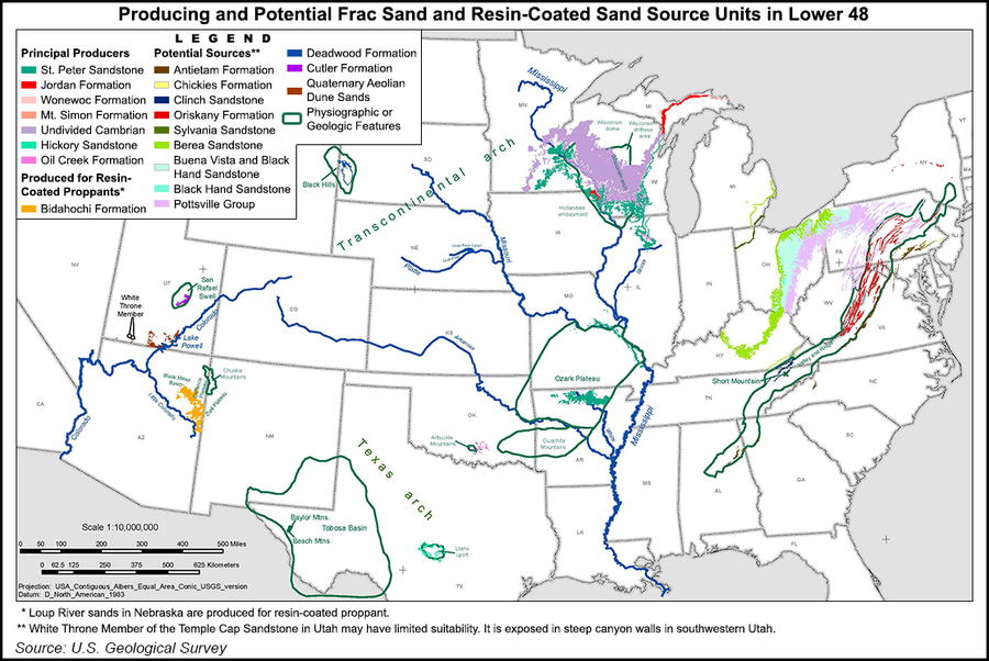 USGS Projects North American Frack Sand Market to Grow 9% Through 2016