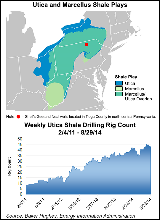 Shell's Utica NatGas Wells Extend Play into North-Central Pennsylvania