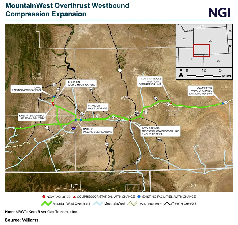 Williams Looking to Expand MountainWest Overthrust Natural Gas Capacity