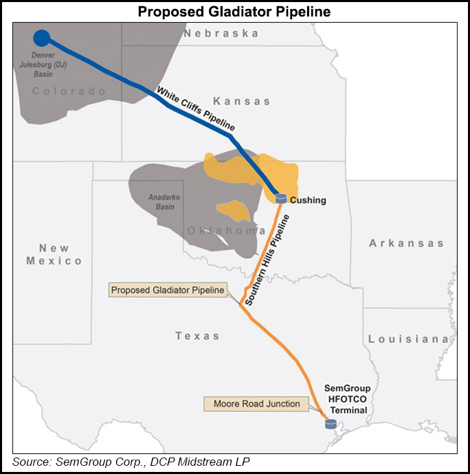 Semgroup Dcp Launch Open Season For Gladiator Light Crude Pipeline