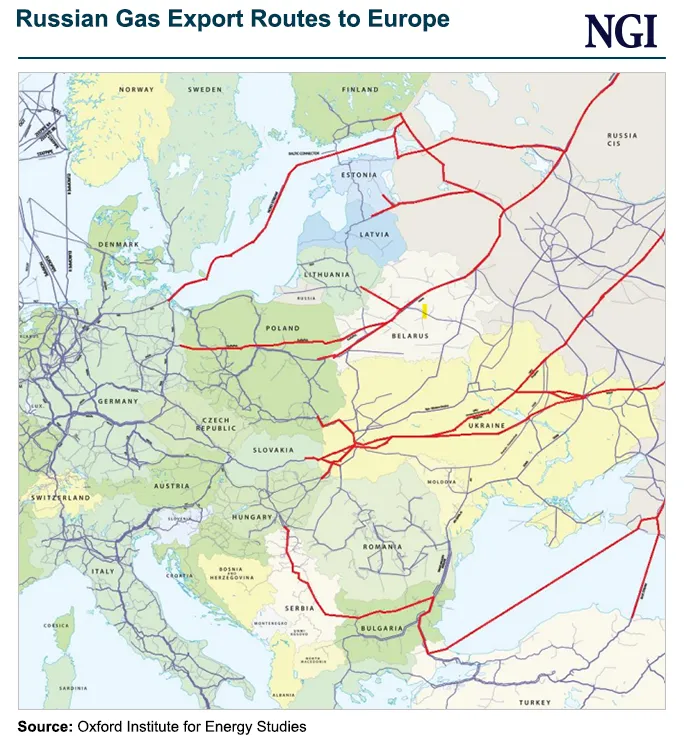 Pipelines Europa New Year, New Map | GIE & ENTSOG System Capacity Map