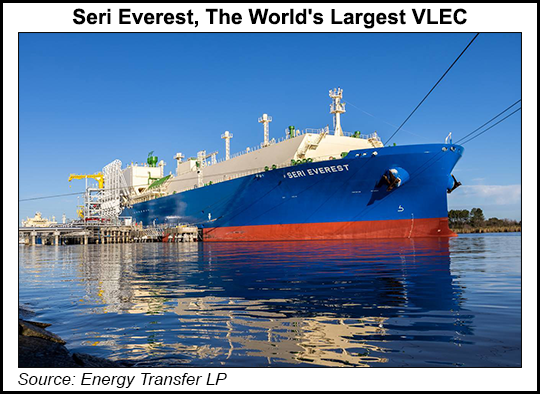 Energy Transfer Texas Terminal Exports First Very Large Ethane Carrier