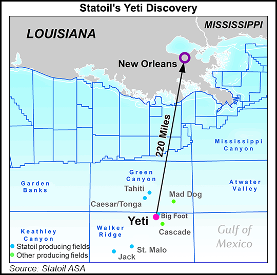 Statoil, Partners Strike Pay at Yeti Prospect in Walker Ridge