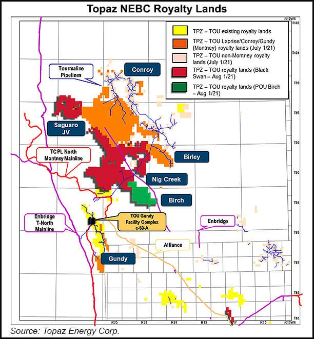Topaz Boosts Montney Stakes with Tourmaline Royalty Deal
