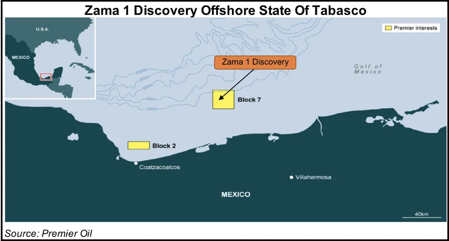 Pemex to Test Extent of Zama Discovery Offshore Mexico
